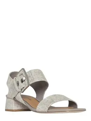 DONALD PLINER Donald Pliner Snakeskin Print Sandals Pewter