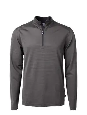 Cutter & Buck Cutter & Buck Virtue Micro Stripe Quarter Zip Pullover Black/ Elemental Grey