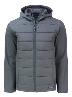 Cutter & Buck Cutter & Buck Evoke Hybrid Softshell Hooded Jacket Elemental Grey