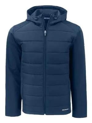Cutter & Buck Evoke Hybrid Softshell Hooded Jacket - Navy Blue