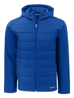 Cutter & Buck Evoke Hybrid Softshell Hooded Jacket - Tour Blue