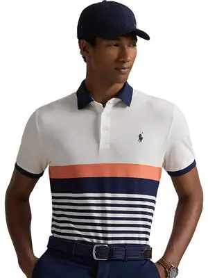 Ralph Lauren Tailored Fit Performance Polo Shirt Ceramic White Multi