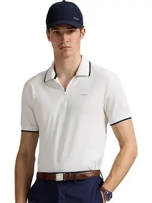 Ralph Lauren Tailored Fit Performance Polo Shirt Ceramic White/refined Navy