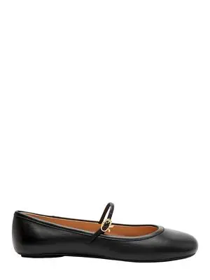 GIANVITO ROSSI Carla 05 Leather Ballet Flats - Black