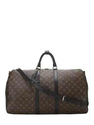 LOUIS VUITTON Monogram Macassar Keepall Bandouliere 55 - Brown