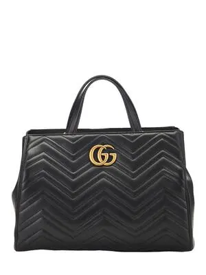 Gucci Gg Marmont Top Handle Bag - Black