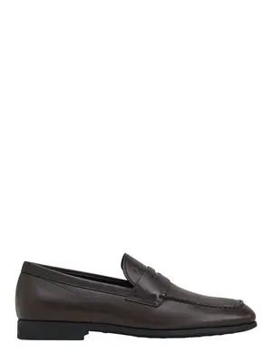 TOD & APOS;S Tod's Smooth Leather Penny Loafers - Dark Brown