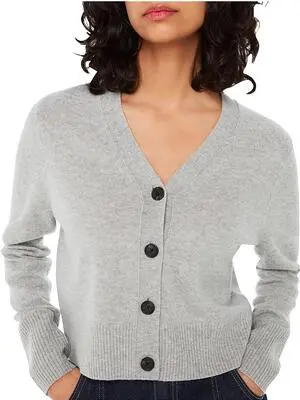 Whistles Cropped Wool Cardigan - Grey
