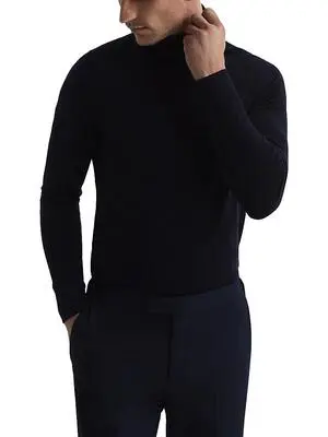 REISS Merino Wool Turtleneck Sweater - Navy