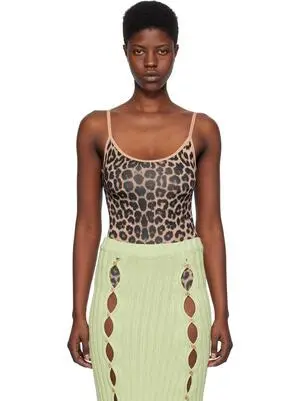 BASERANGE Baserange Brown Emily Bodysuit Leopard