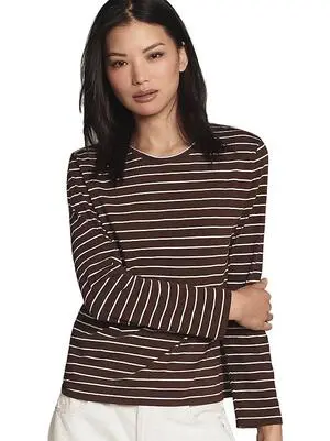Kule KULE The Modern Long Tee Coffee/cream Pinstripe