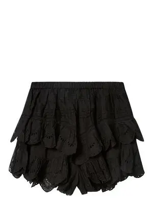 MARANT ETOILE Jocadia Printed Voile Shorts - Black