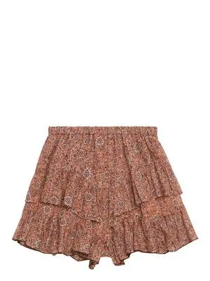 MARANT ETOILE Jocadia Frilly Printed Shorts Orange