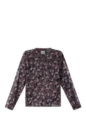 MARANT ETOILE Maria Floral Print Blouse Black/raspberry