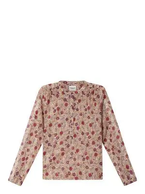 ETOILE Maria Floral Print Blouse - Ecru-raspberry