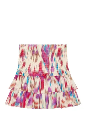MARANT ETOILE Naomi Mini Skirt Beige/raspberry