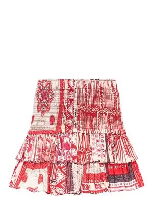 MARANT ETOILE Naomi Mini Skirt - Red/ecru