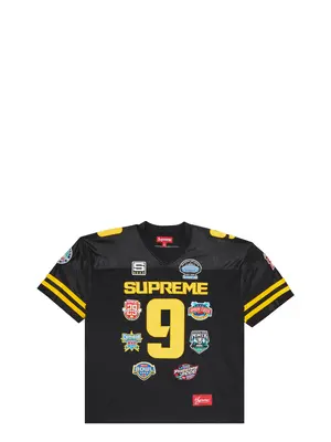Supreme Championships Embroidered Football Jersey - Black