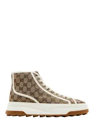 Gucci Gg High Top Sneakers - Brown