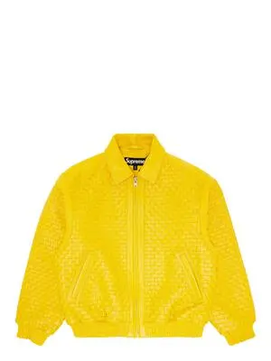 SUPREME Supreme Woven Leather Varsity Jacket