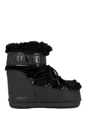 Moon Boot Icon Low Faux Fur Boots - Black