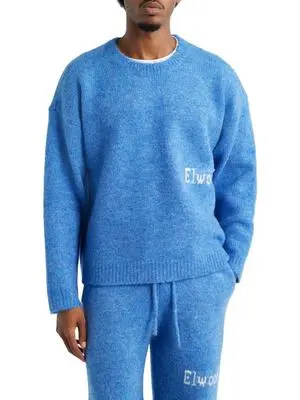 ELWOOD Oversize Crewneck Sweater - Blue