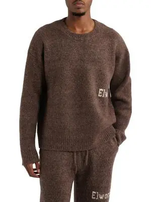 ELWOOD Oversize Crewneck Sweater Bordeaux Brown