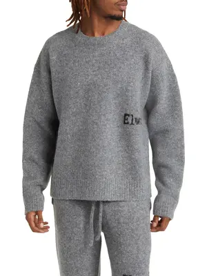 ELWOOD Oversize Crewneck Sweater Charcoal