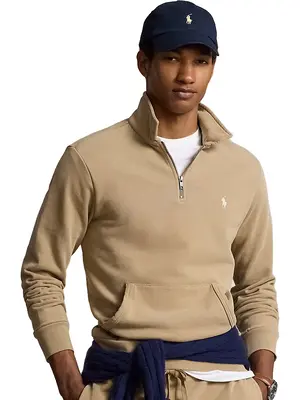 Ralph Lauren Ralph Lauren Loopback Fleece Quarter-Zip Sweatshirt Desert Khaki