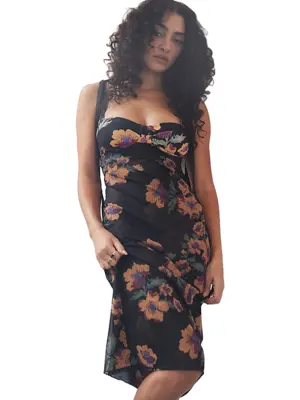 Free People Printed Got Glam Slip Black Combo