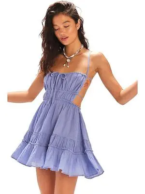 Free People Taking Sides Mini Dress Periwinkle