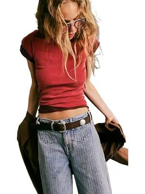 Free People We The Free Ever Had Ribbed Knit Tee Berry