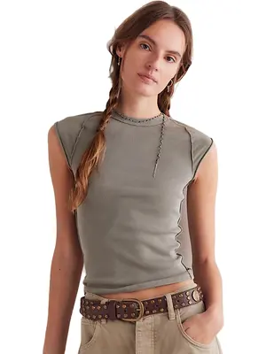 Free People We The Free Ever Had Ribbed Knit Tee Wild Wind