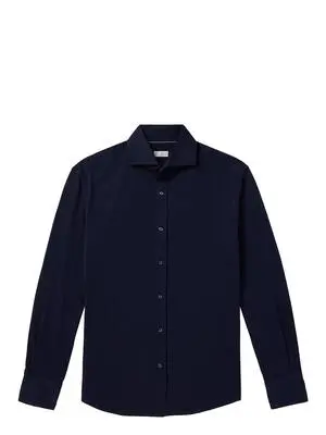 Brunello Cucinelli Cotton-jersey Shirt - Blue