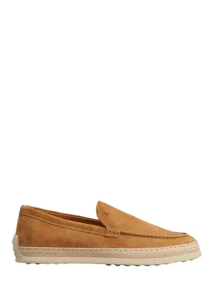 TOD'S Logo-debossed Suede Espadrilles - Brown