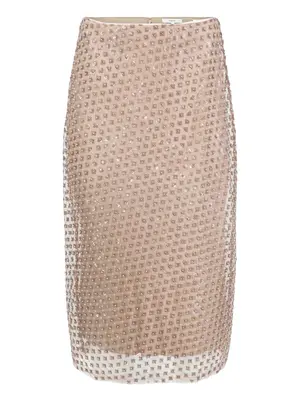 VINCE Vince. Sequin-Embellished Double-Layer Straight Skirt