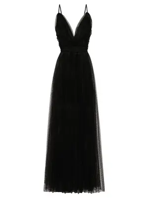 Dolce & Gabbana Flocked Tulle Gown - Black