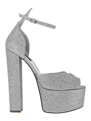 Philipp Plein 120mm Glitter Sandals - Silver
