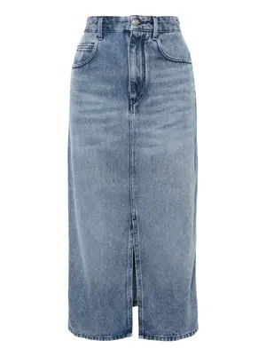 Isabel Marant Tilauria Stonewashed Denim Skirt - Blue