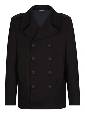 Dolce & Gabbana Cotton Double-breasted Blazer - Black