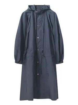 LEMAIRE Hooded Single-breasted Raincoat - Blue