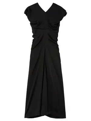 JIL SANDER Gathered Satin Gown - Black