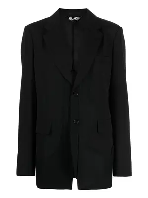 BLACK COMME DES GARÇONS Single-breasted Wool Blazer - Black