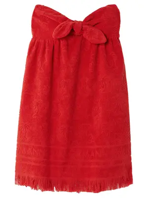 Zimmermann Alight Strapless Bow-embellished Mini Dress - Red