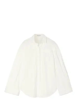 Brunello Cucinelli Oversized Cotton-blend Poplin Shirt - White