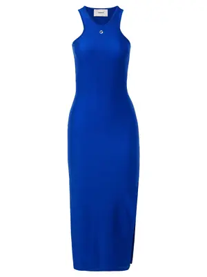 Coperni Coperni Embellished Satin-jersey Midi Dress Blue