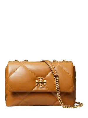 Tory Burch Kira Diamond Quilted Leather Shoulder Bag - Classic Chestnut