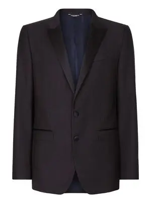 Dolce & Gabbana Contrasting Lapels Two-piece Suit - Black