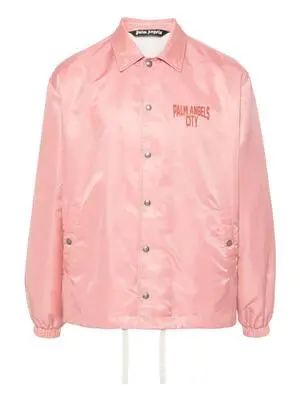PALM ANGELS Logo Print Gabardine-Weave Jacket