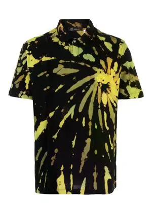 STAIN SHADE Medusa Head Tie-dye Polo Shirt - Black